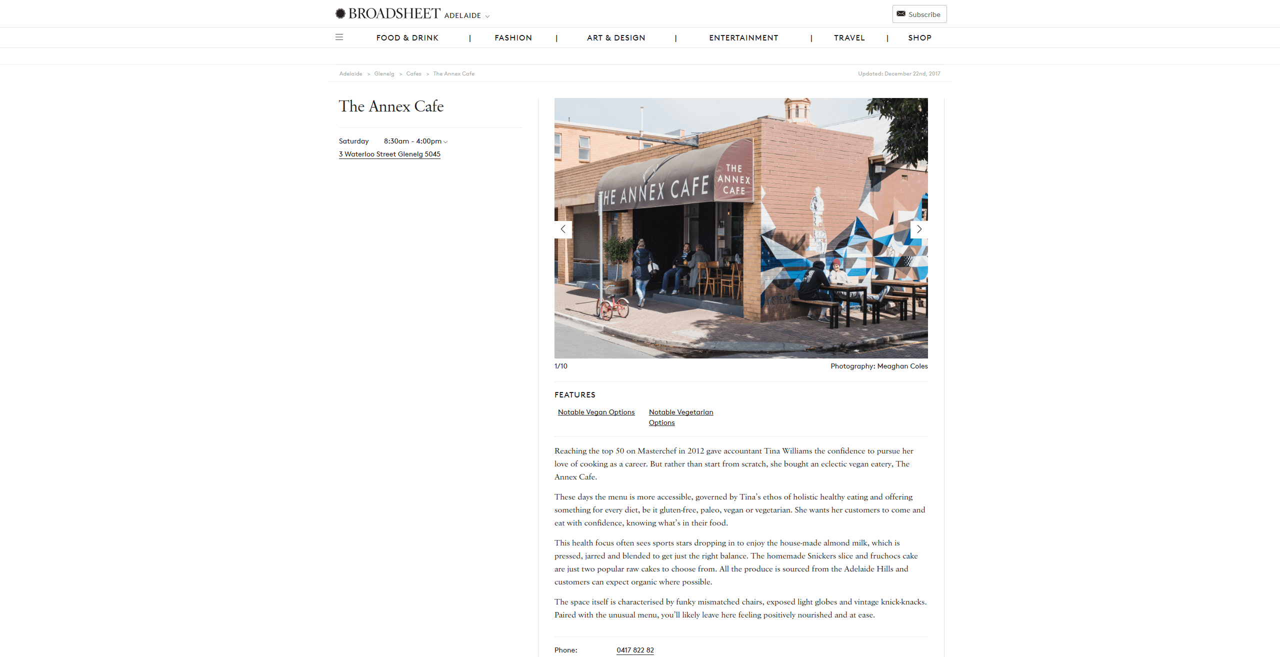 The Annex Cafe Review – Amanda Smith, Writer